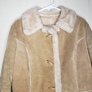 Sears | Jackets & Coats | Vintage Suede Shearling Coat | Poshmark